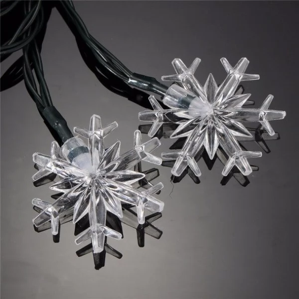 Snowflakes 20 LED Solar Christmas Lights Tree Decoration Fairy String