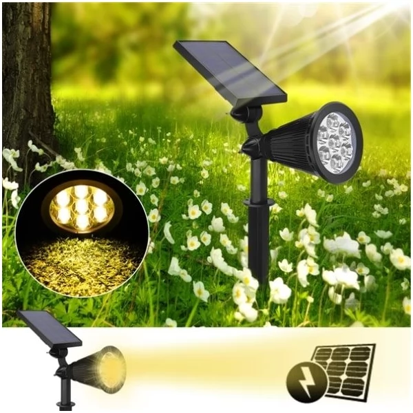 Outdoor Bright 7 LED Solar Spot Light for Garden Lawn Tree Decoration