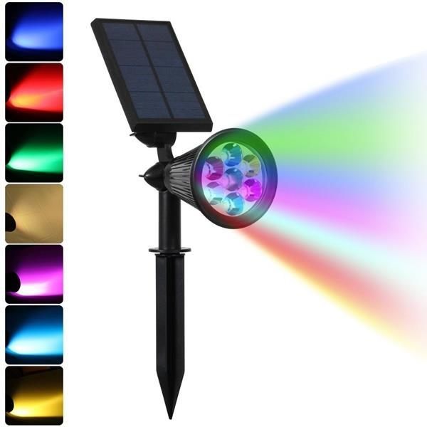 Bright Colour Changing 7 LED Solar Spot Light for Outdoor Decoration