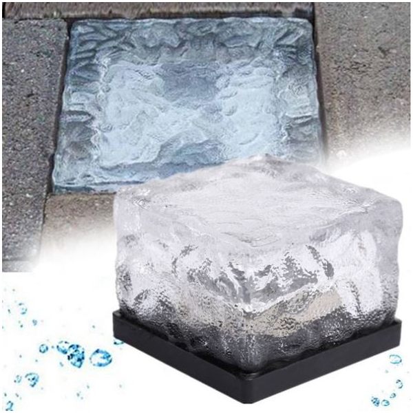 Color-Changing Solar Ice Block LED Light Outdoor Pathway Decoration
