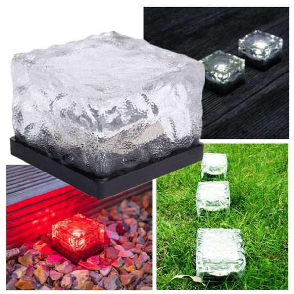 Color-Changing Solar Ice Block LED Light Outdoor Pathway Decoration
